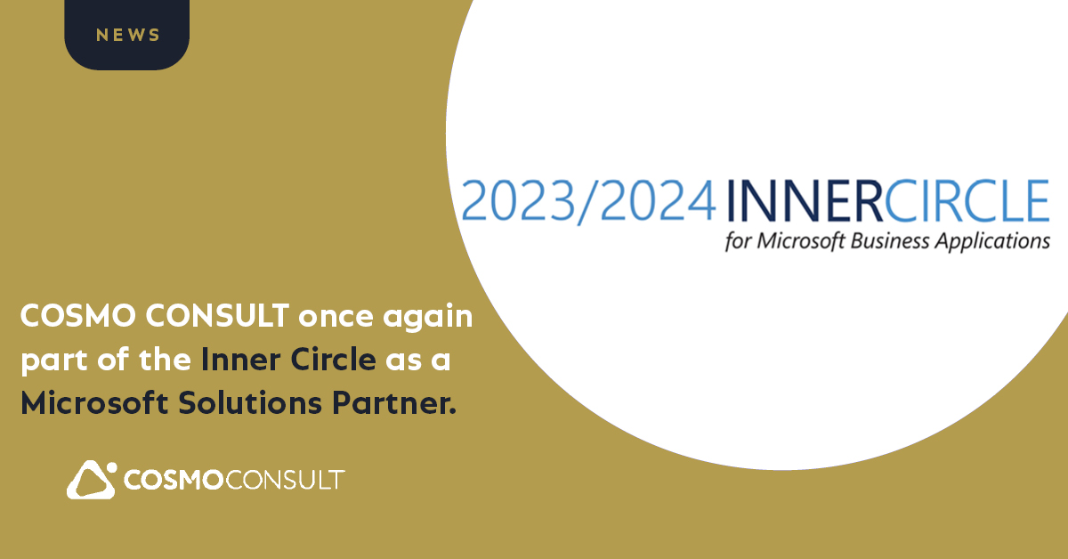 COSMO CONSULT is once again part of the Inner Circle as a Microsoft ...