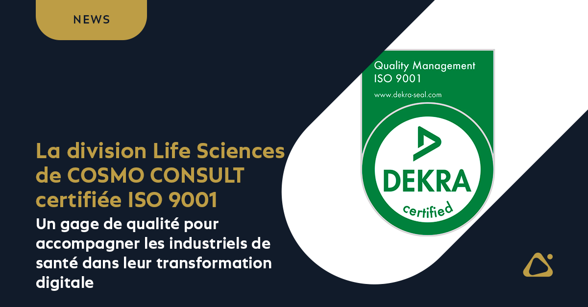La division Life Sciences de COSMO CONSULT certifiée ISO 9001 | COSMO ...