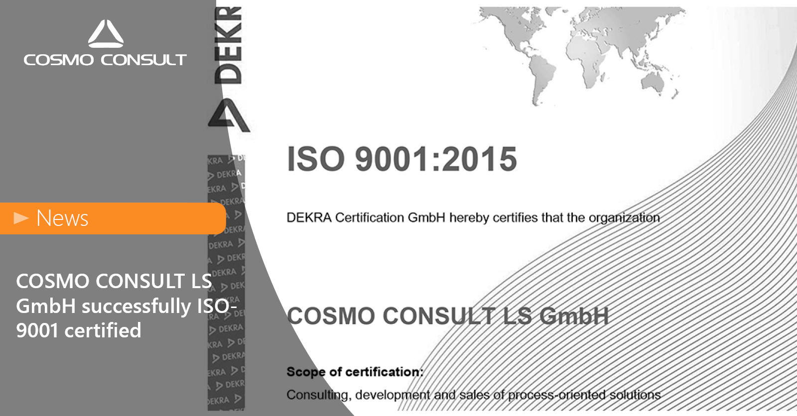 Life sciences division successfully ISO 9001 certified | COSMO CONSULT